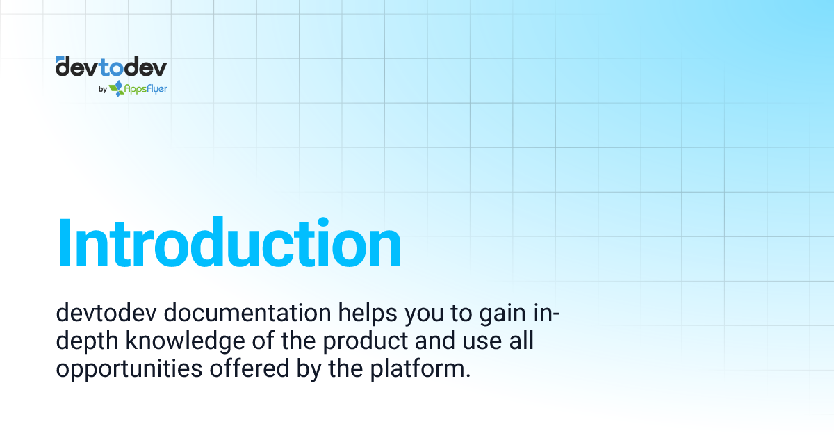 Introduction | Documentation | devtodev