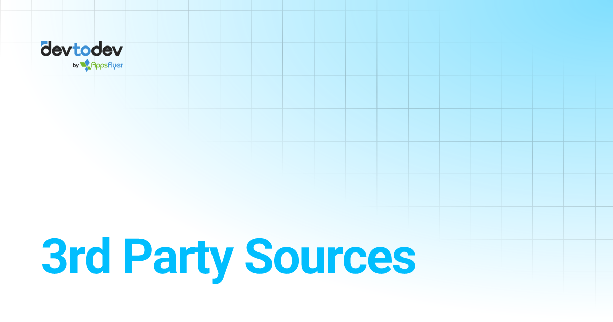3rd Party Sources | Documentation | devtodev